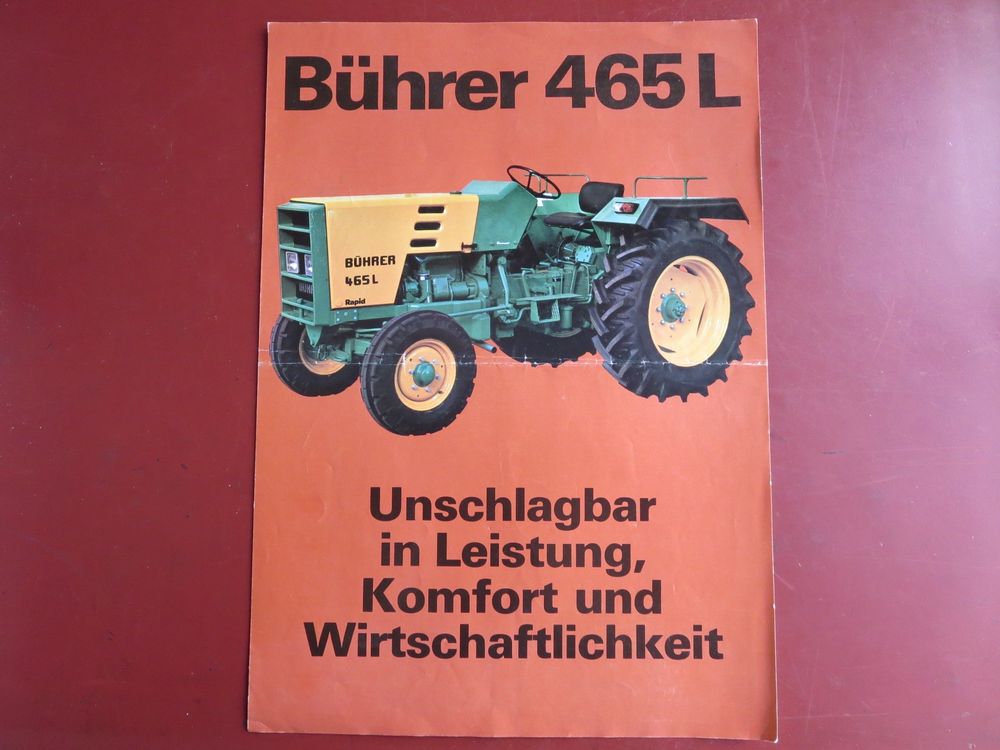 Prospekt Bührer Traktor 465 L (Gebraucht) in Schönholzerswilen für CHF ...