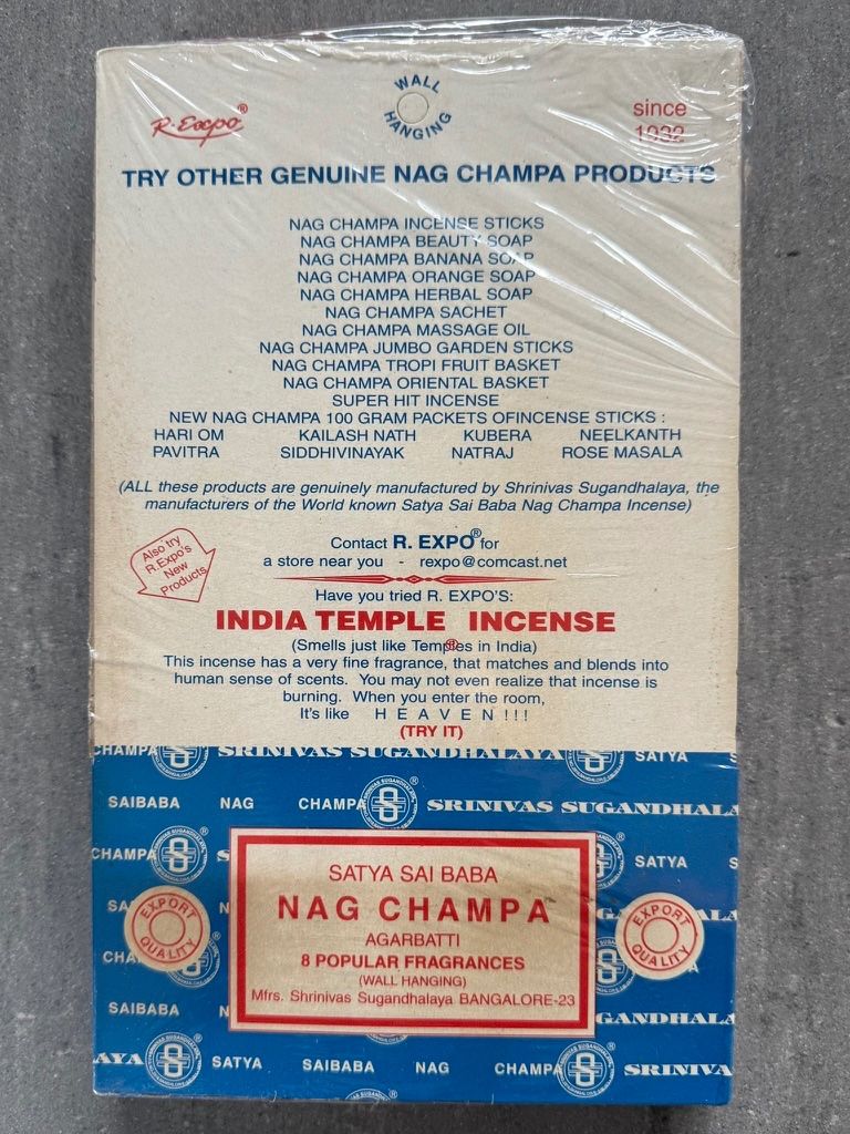 Satya Sai Baba Nag Champa – 8er Set Räucherstäbchen - OVP (Neu und ...