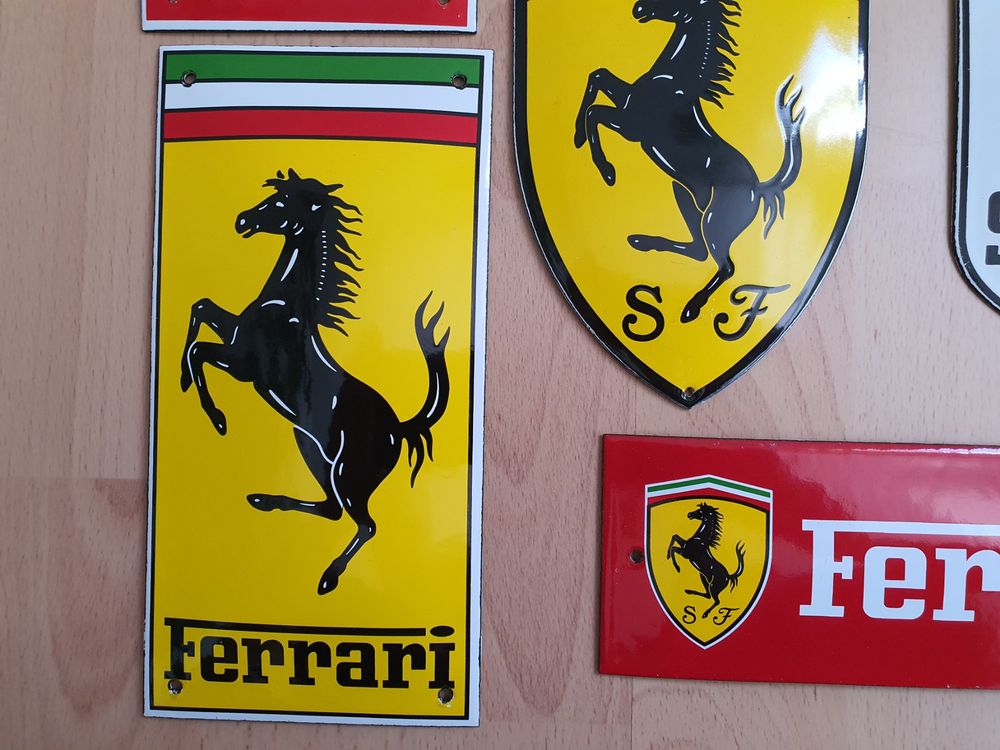 Emailschild Ferrari Wappen Logo Service Emaille Schild Retro (Neu ...
