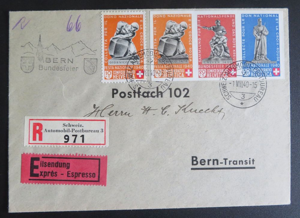 Brief Express 1940, mit B4 und B9-B11 ungezähnt aus Block (Gebraucht ...