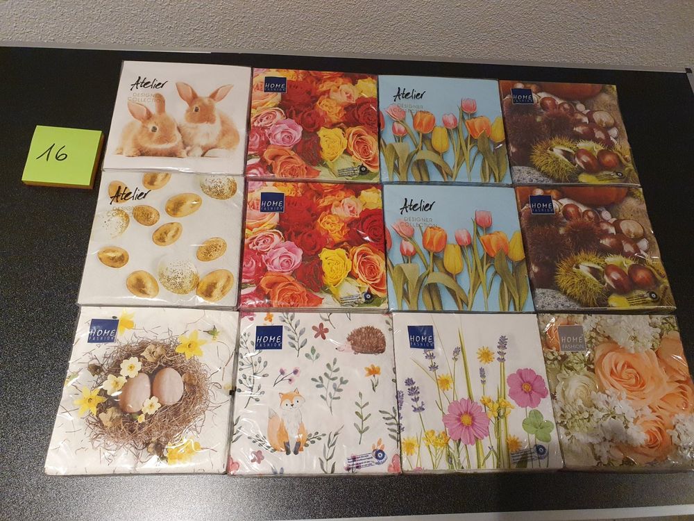 Servietten - 12 Packungen - 33cm x 33cm | Kaufen auf Ricardo