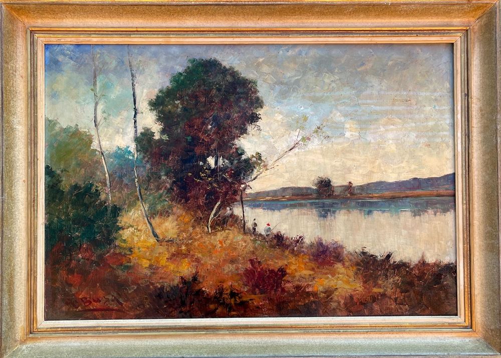 Schweizer Flusslandschaft Gemälde | Kaufen auf Ricardo