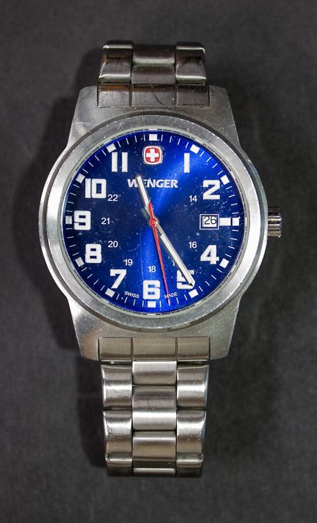 Wenger 7280X Männer Quarz Uhr mit Blauem Zifferblatt (Defekt) in ...