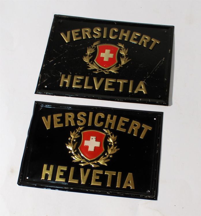 2x Versichert Helvetia Blechschilder | Kaufen auf Ricardo