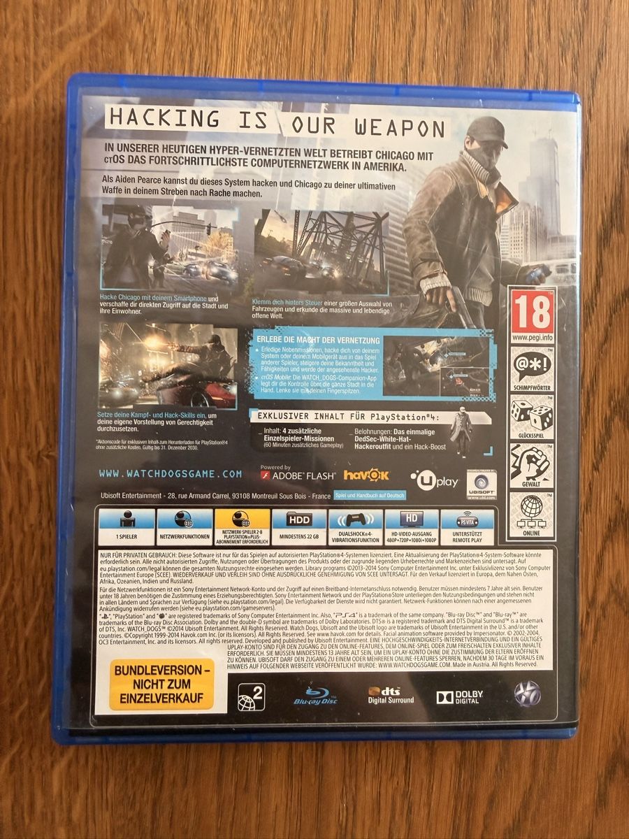 Watch Dogs | PS4 | Open-World Action | PlayStation 4 (Gebraucht) in ...