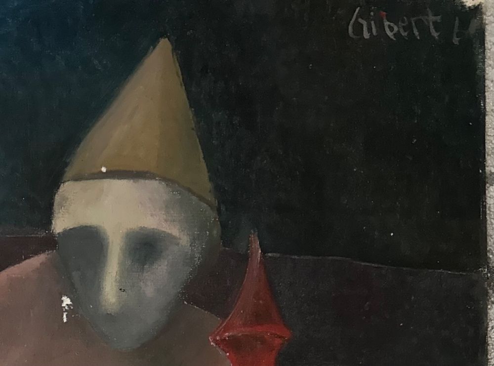 60.er Jahre Gemälde von eine Person Signiert Gilbert | Acheter sur Ricardo