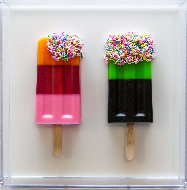 Gemälde, Pop Art, Eis am Stiel , Resinart, Unikat (Neu und ...
