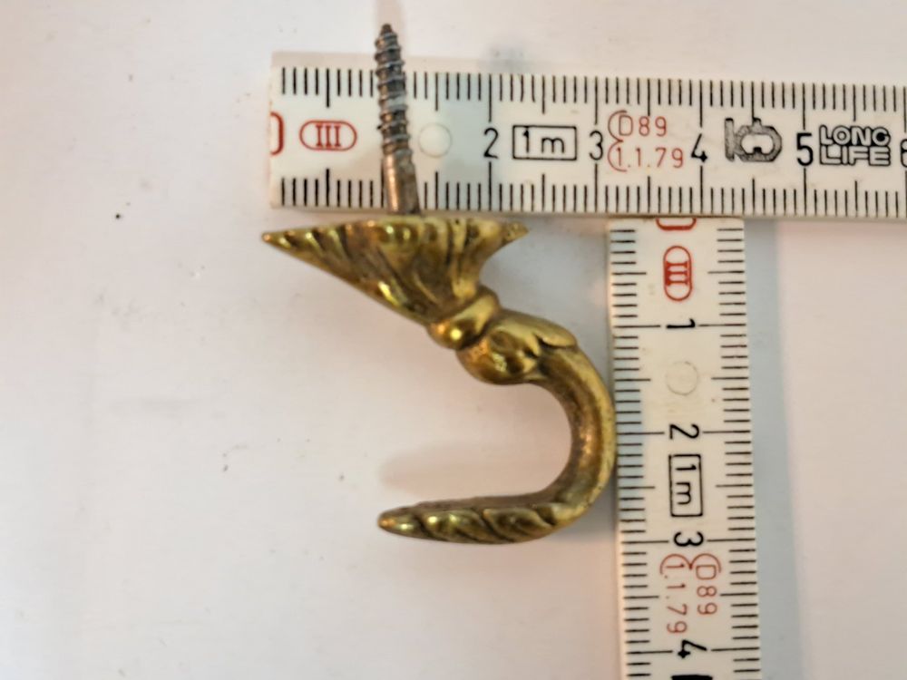 1 kleiner antiker Aufhänge Haken, Messing (LOT792#AEW0) | Kaufen auf Ricardo