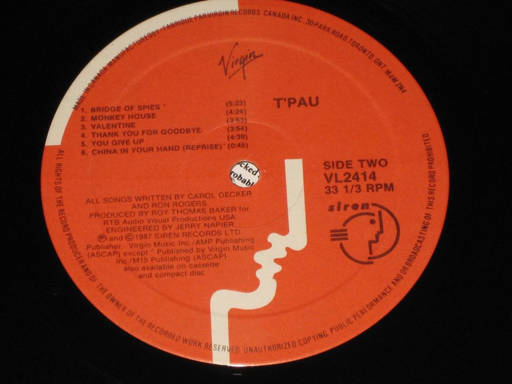 LP - T'PAU - BRIDGE OF SPIES | Kaufen auf Ricardo