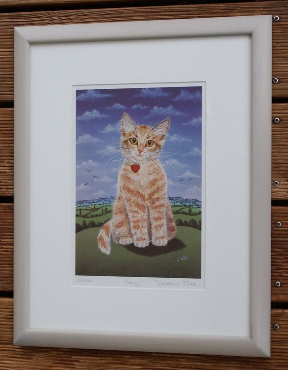 Katze, Klee Suzanne, "Leny" mit Herz - Halsband, Litho | Kaufen auf Ricardo