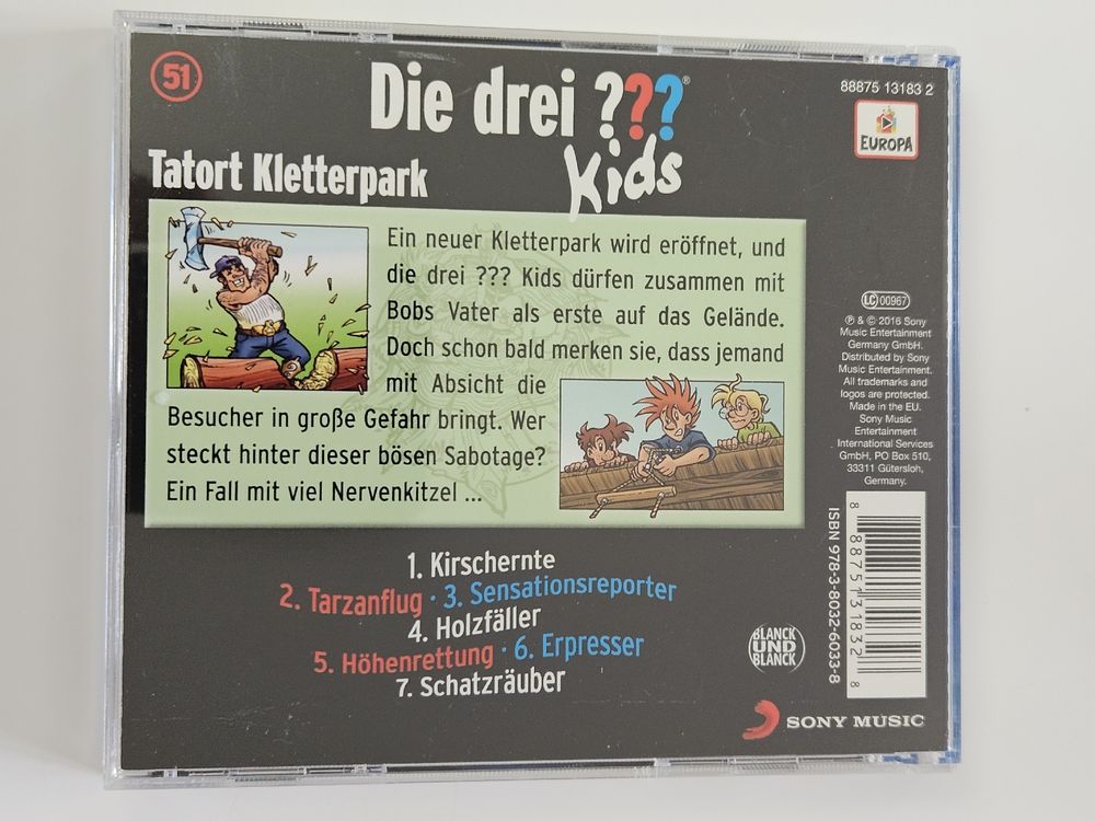 Drei Fragezeichen Kids / Tatort Kletterpark / CD Nr 51 (Gebraucht) in ...