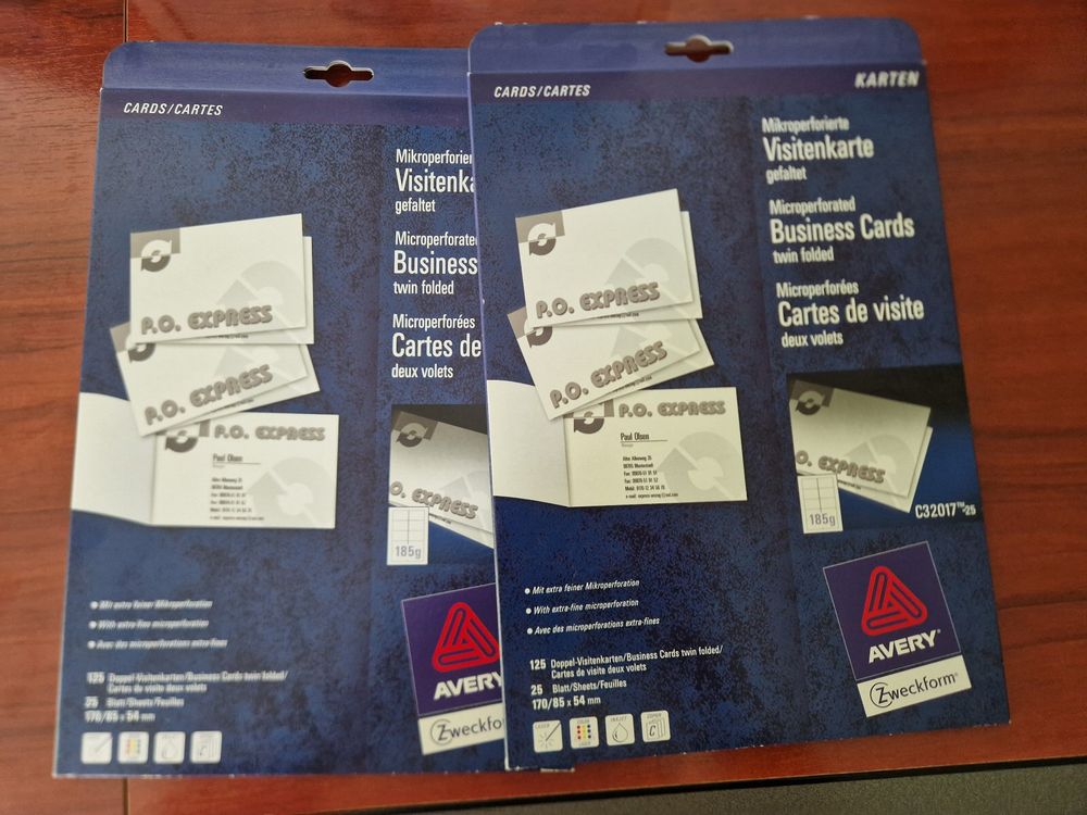 Avery Zweckform Visitenkarten C32017-25 (Neu und originalverpackt) in ...