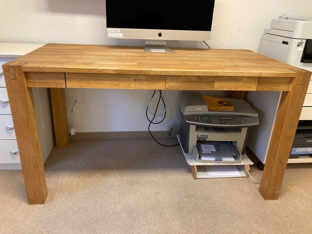 Pult /Tisch mit 2 Schubladen aus massiver Eiche "Jysk" (Gebraucht) in ...