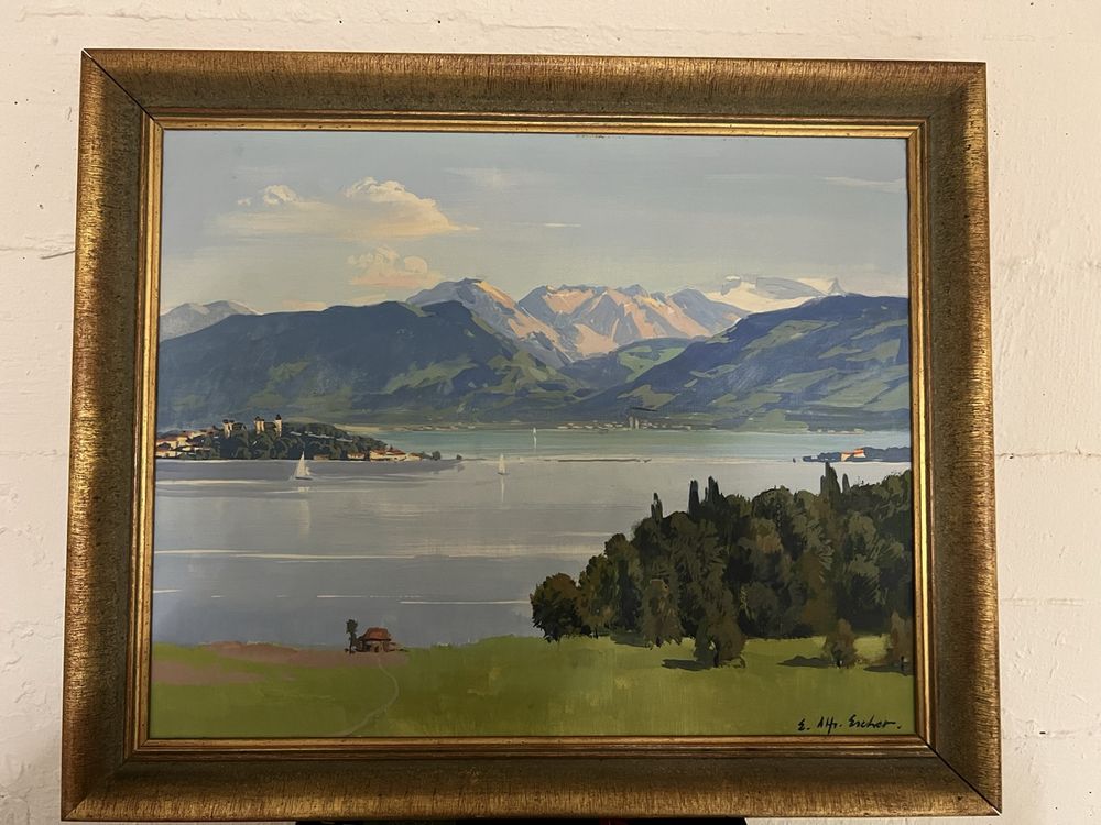 Gemälde Schweizer Landschaft | Kaufen auf Ricardo