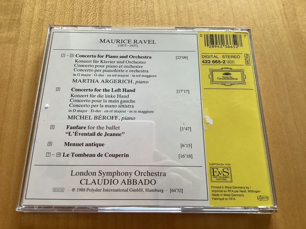 Ravel Piano Concertos. Martha Argerich | Kaufen auf Ricardo