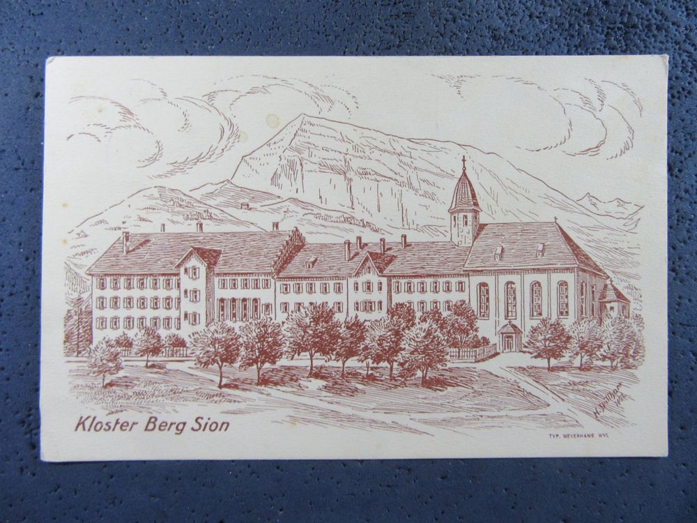 KLOSTER BERG SION GOMMISWALD UETLIBURG SG AK KÜNSTLER 1948 (Gebraucht ...