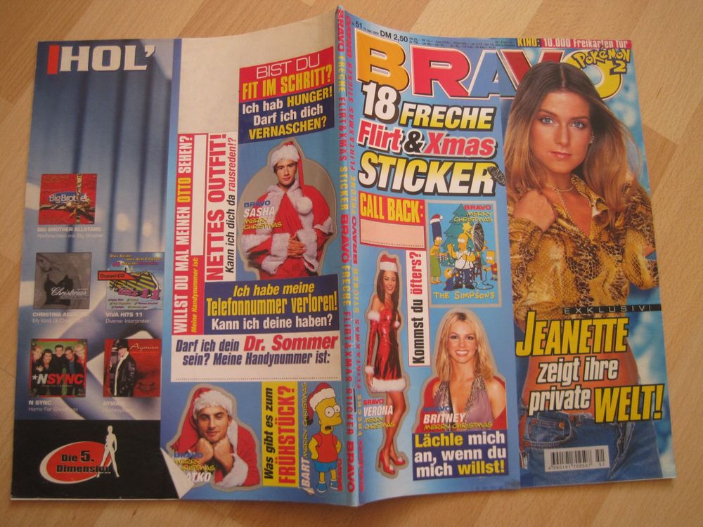 Bravo Nr 51 v 13 Dez 2000 Britney Spears Jeanette &&& NEU (Gebraucht ...