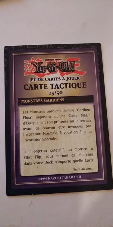 Carte Yu-Gi-Oh! - Carte Tactique - 25/50 (D'occasion) à Gland pour CHF ...