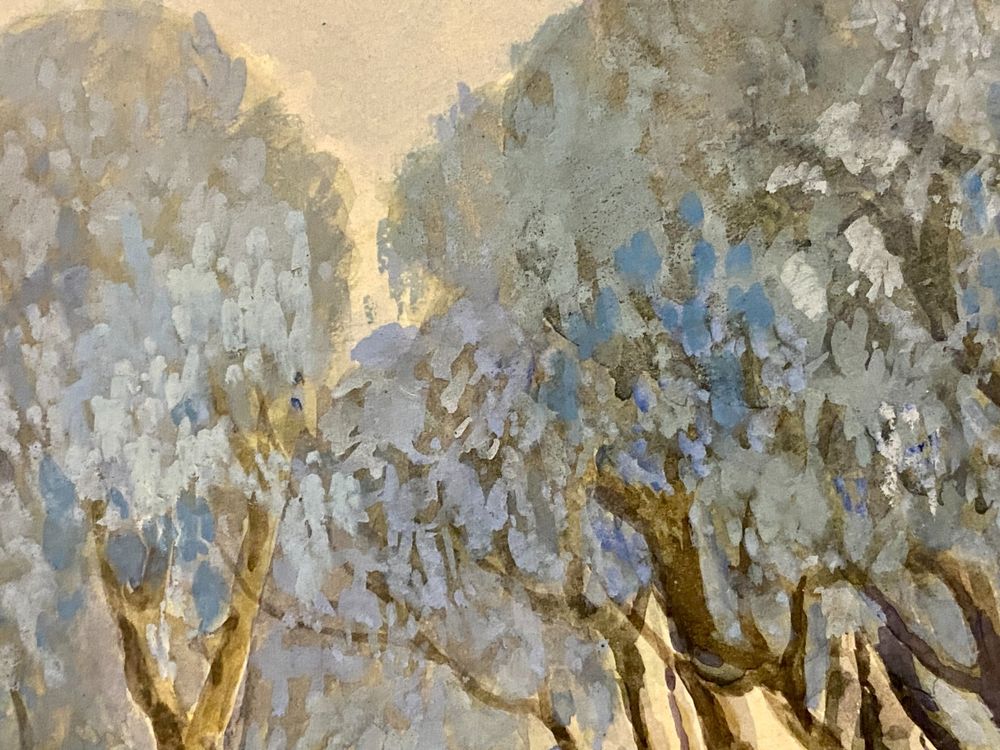 Superbe aquarelle signée paysage au bord du lac | Kaufen auf Ricardo