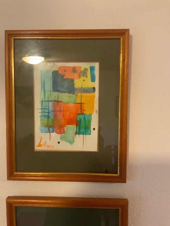 Aquarelle modernistische Kunst mit Rahmen (Gebraucht) in Bern für CHF 15 – mit Lieferung auf ...