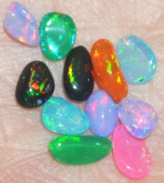 Mineralien Set L-2902–11 Äthiopischer Multi Color Opal 3-7mm | Kaufen auf Ricardo