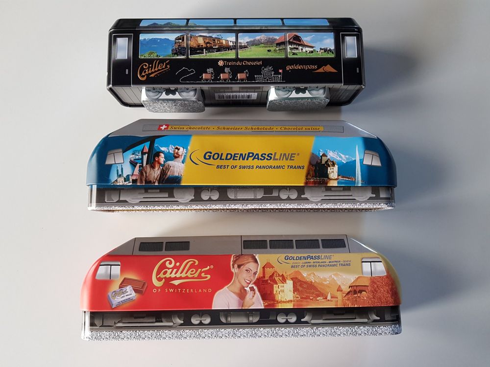 3 boîtes métalliques, loco Cailler GoldenPass | Kaufen auf Ricardo