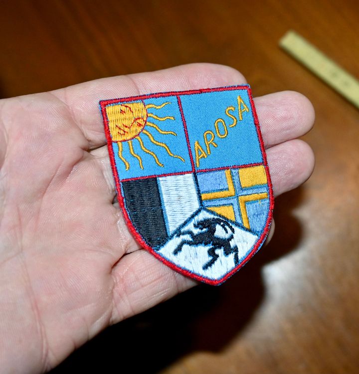 VINTAGE Badge AROSA bahn nos ST. GALLER STICKEREI wappen | Kaufen auf ...