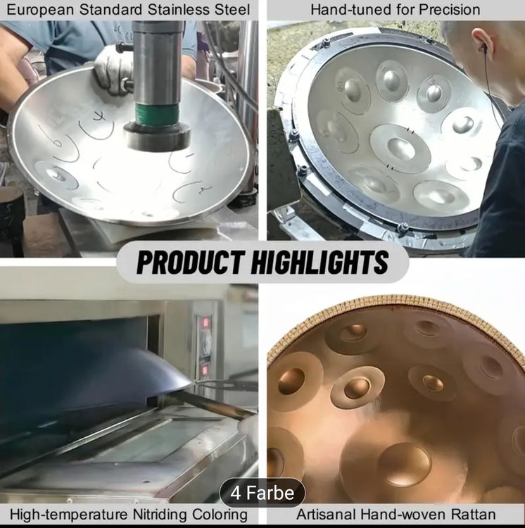 Wunderschöne Handpan/Steel Tongue Drum mit Tragetasche 432Hz (Neu ...