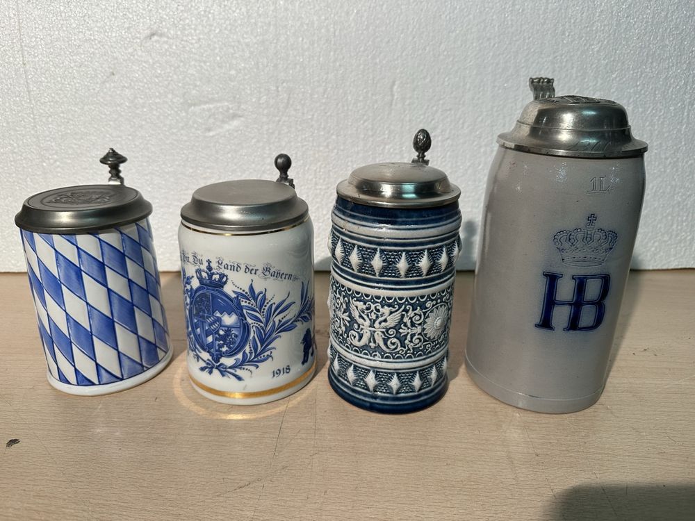 Lot de 4 chopes à bière vintage 🍻🍺🇩🇪 (D'occasion) à Lausanne pour CHF ...