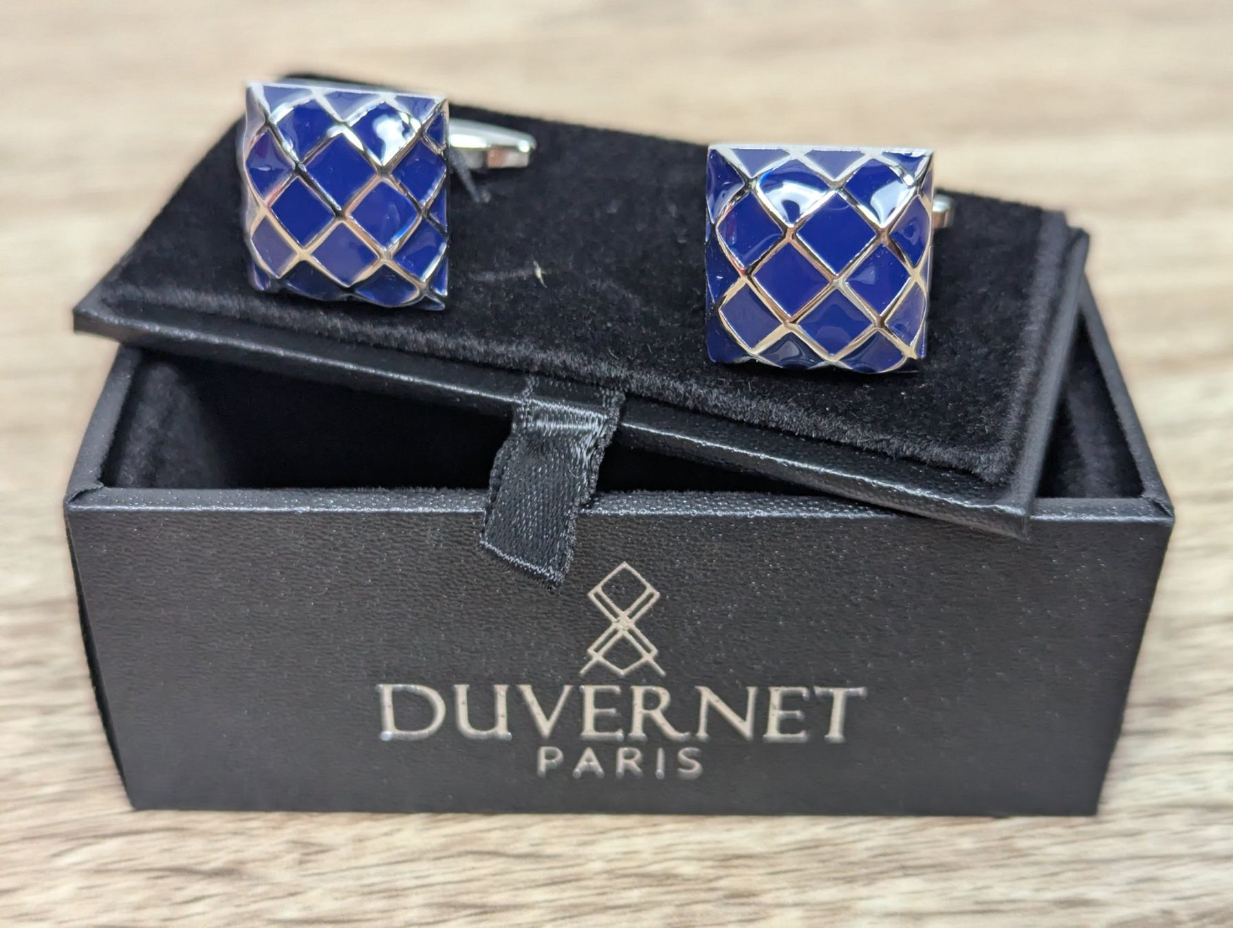 Boutons de manchette Duvernet Paris - Émail bleu - Neufs (Neu und ...