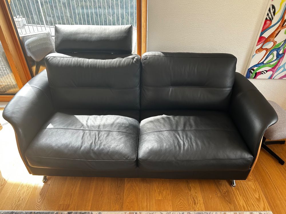 Schwarzes Ledersofa | Kaufen auf Ricardo