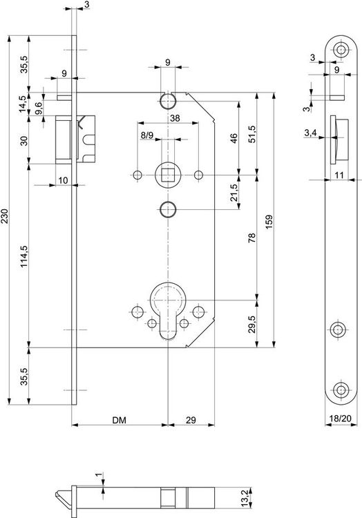 Einsteckschloss MSL CASA-Alpha 1254PBa-FS, ASSA ABLOY, KESO (Neu und ...
