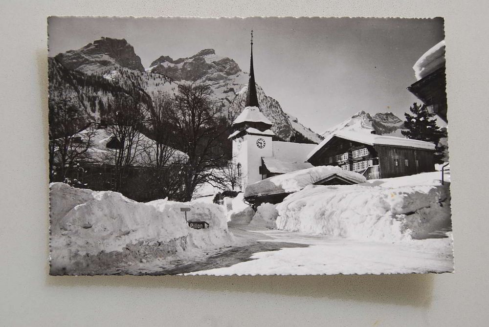 AK Gsteig, Kirche mit Oldenhorn im Winter (Gebraucht) in Rüfenacht BE für CHF 1 – mit Lieferung ...