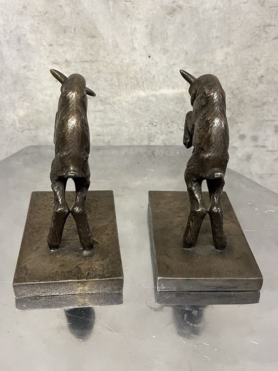 Stier Stierkopf Figuren Buchstutzen Antiquitäten Paar 2 Stk (Gebraucht ...