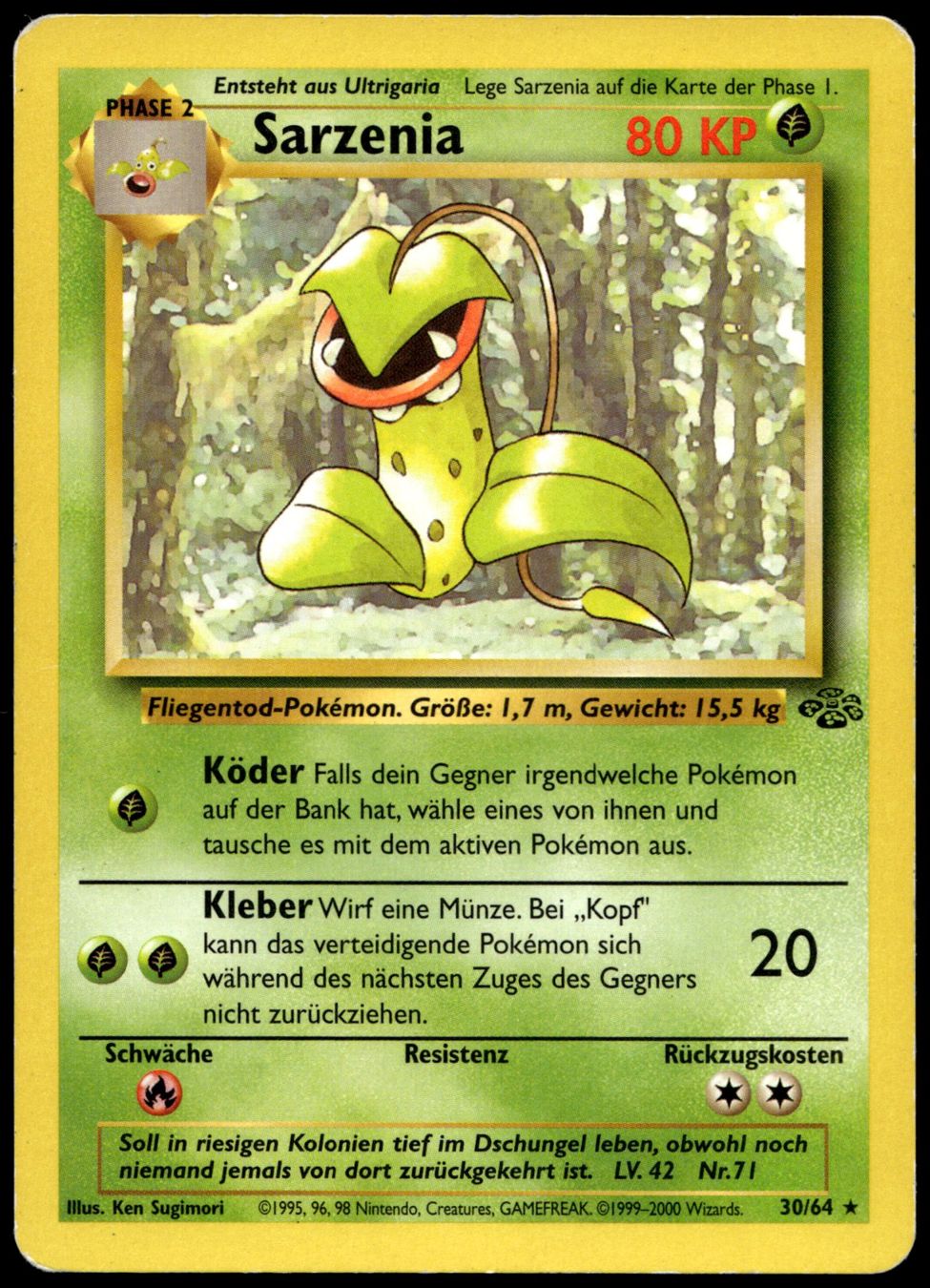 Sarzenia 30/64 Rare Pokémon Jungle ab 1.- (Neu (gemäss Beschreibung ...