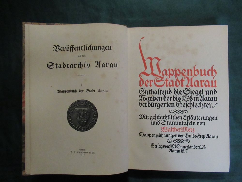 Aarau Wappen Wappenbuch Heraldik Walter Merz (Gebraucht) in Hedingen ...