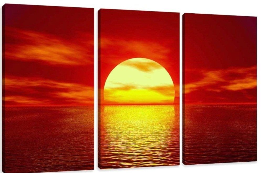 Bild roter Sonnenuntergang am Meer | Kaufen auf Ricardo