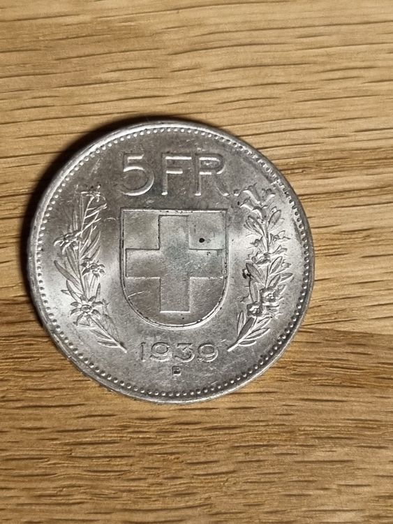 5 Franken 1939 - Silber - Top-Stück! | Kaufen auf Ricardo