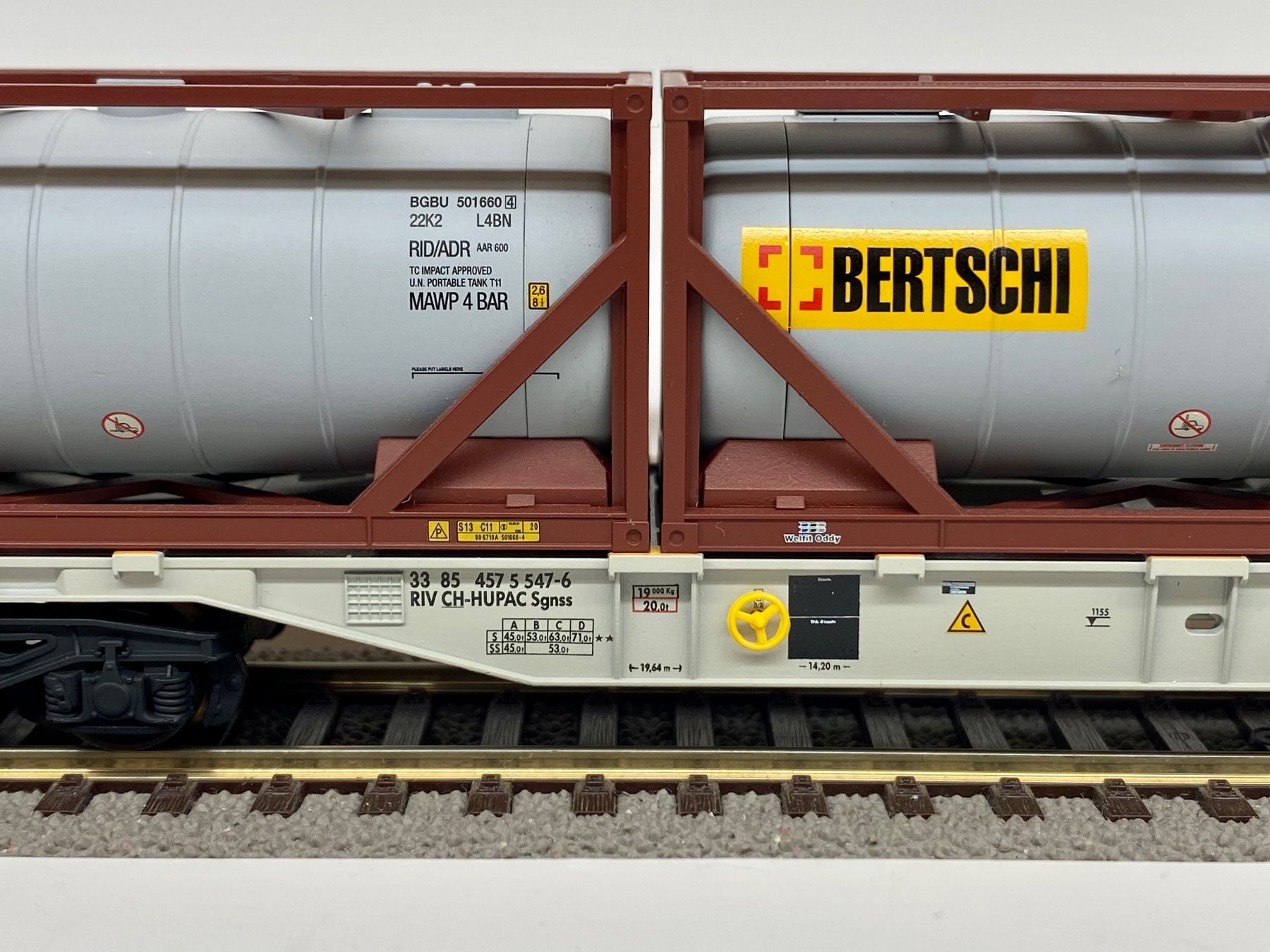 Märklin 47097 (H0 GS) HUPAC Container-Tragwagen „BERTSCHI“ (Gebraucht ...