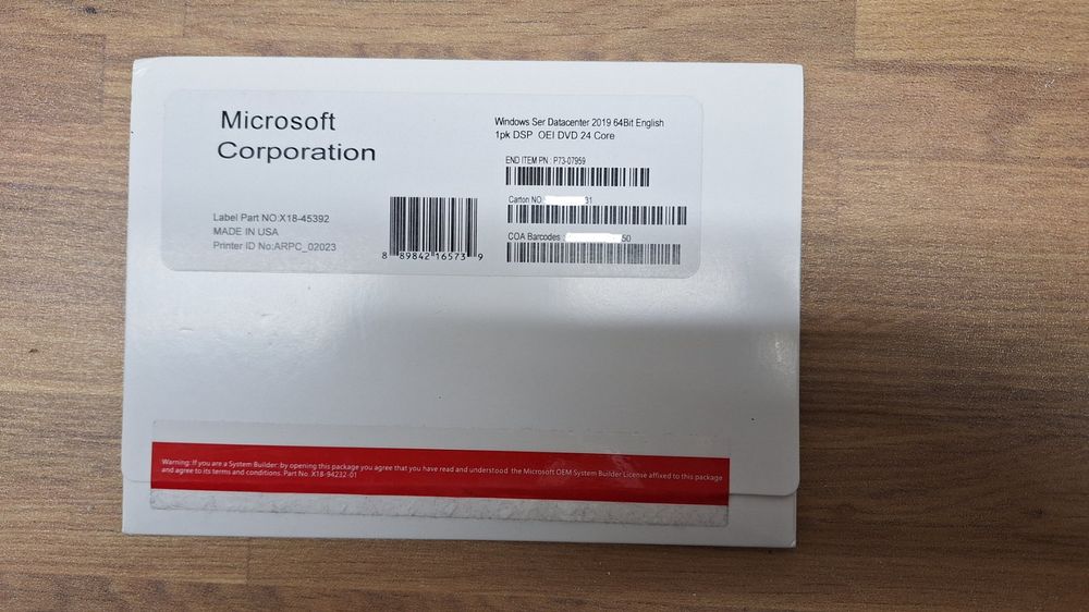 Microsoft Windows 2019 serveur 24 Core Datacenter OEM | Kaufen auf Ricardo