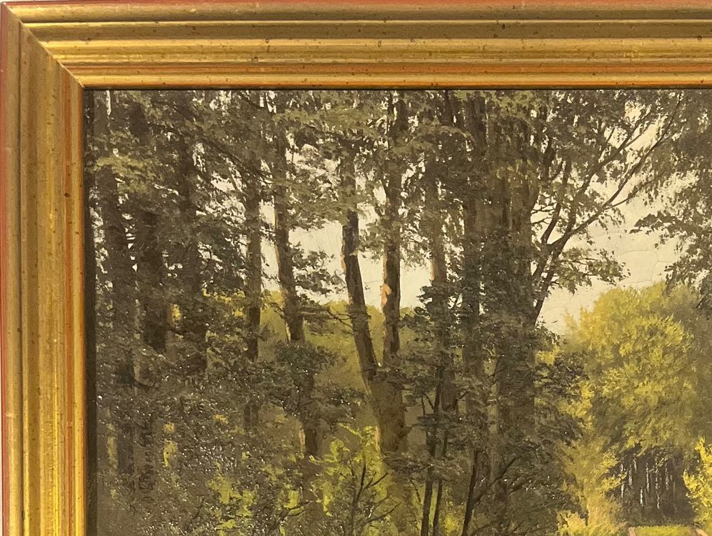 Antike Wald Szene Gemälde, Monogrammiert | Kaufen auf Ricardo