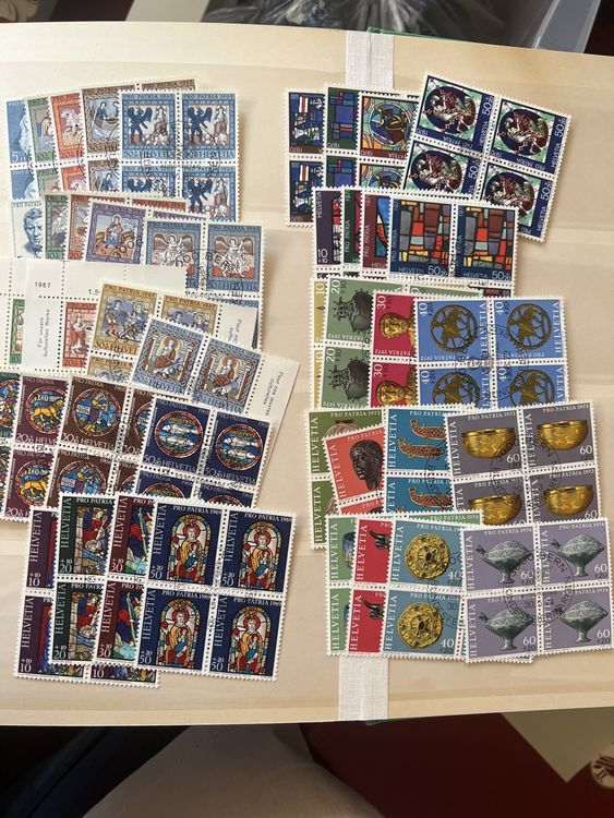 Blocs de 4 oblitérés Pro Patria 1965 à 1971 (Gebraucht) in Charmey (Gruyère) für CHF 25 – mit ...