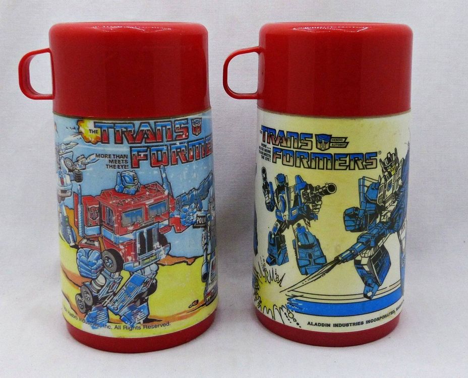 TRANSFORMERS VINTAGE 2 THERMOS BY ALLADIN 1984 HASBRO 1987 (Gebraucht ...
