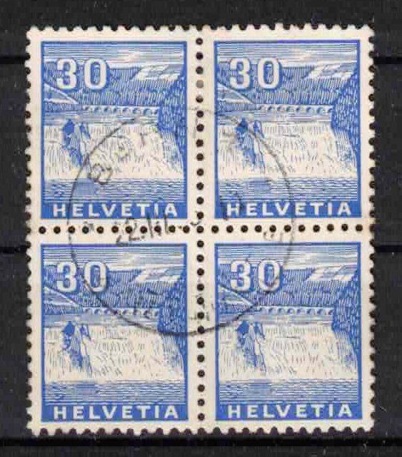 1934 Landschaftsbilder Nr. 200 im Viererblock ʘ gestempelt (Neu (gemäss Beschreibung)) in Nuglar ...