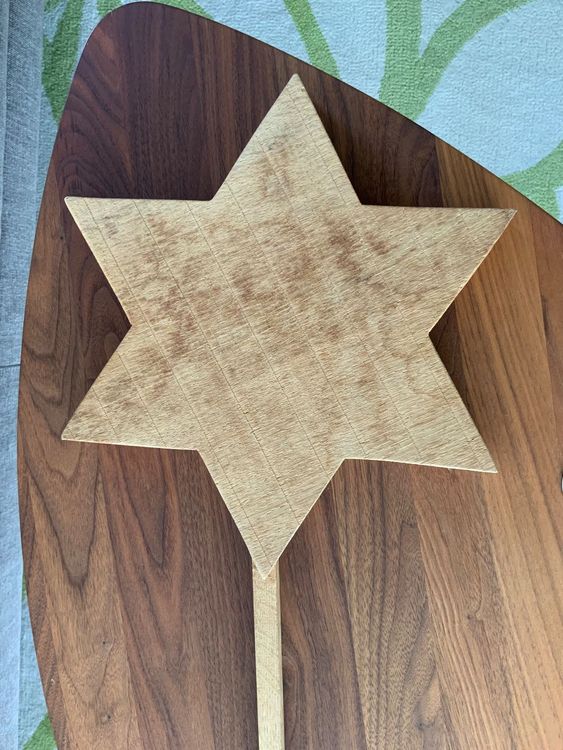 Klassischer Stern, 6 Zacken, massiv, Holz, auf Stab (Gebraucht) in ...