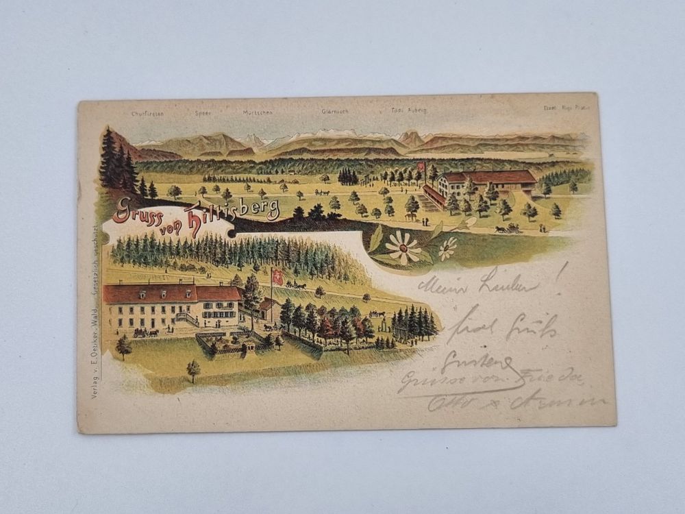 Postkarte 1908 "Gruss aus Hiltisberg" nach St. Gallen | Kaufen auf Ricardo