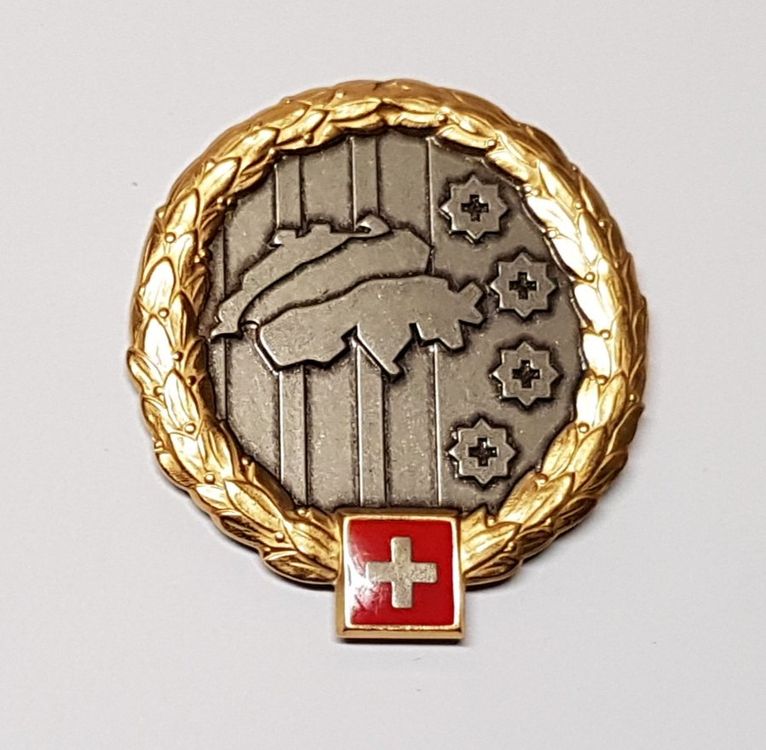 A Stab mit Goldkranz Berét Emblem Schweizer Armee Abzeichen (Gebraucht ...