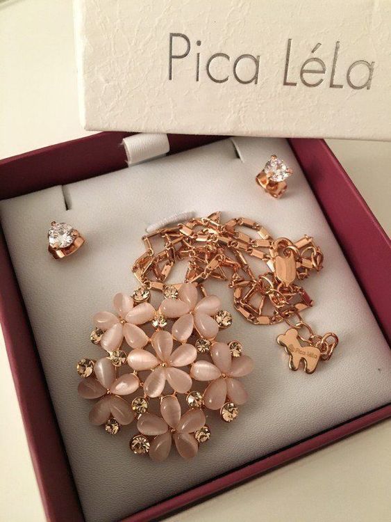 Pica Lela Set Kette und Ohrstecker 24K (Neu und originalverpackt) in ...