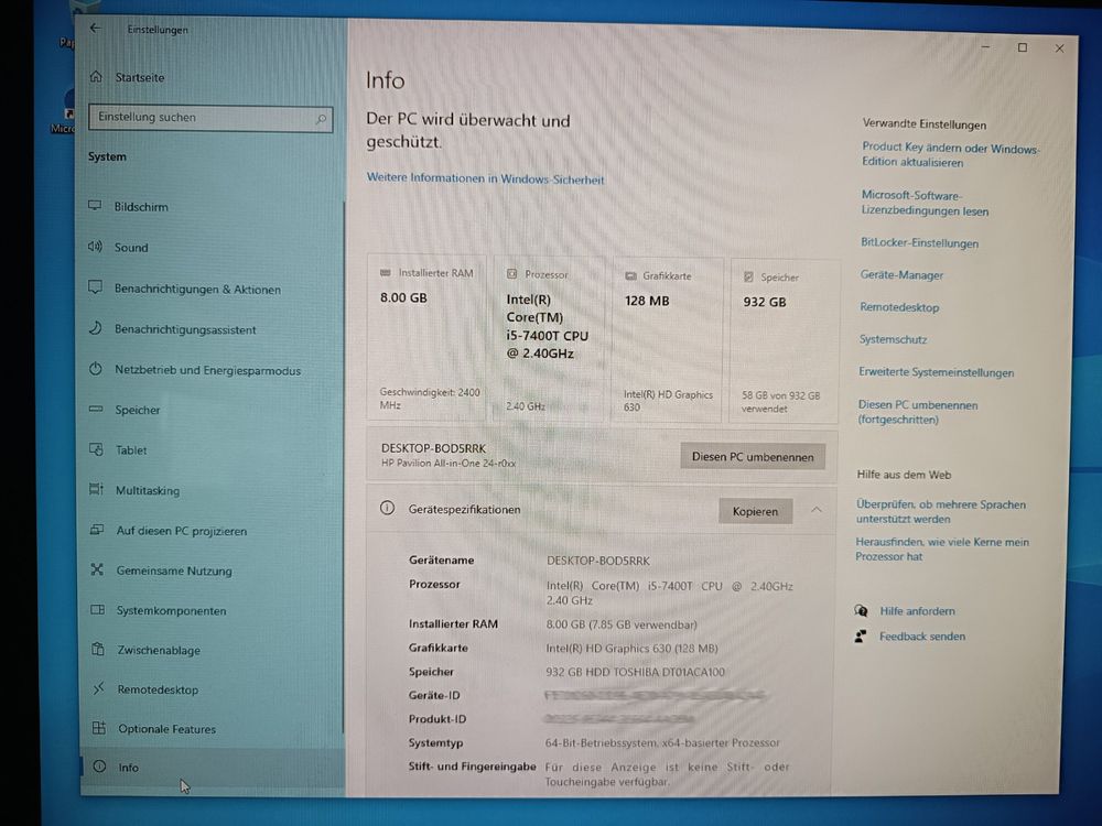 All-in-One-PC - HP Pavilion AiO 24-r056nz (Gebraucht) in Tuggen für CHF ...