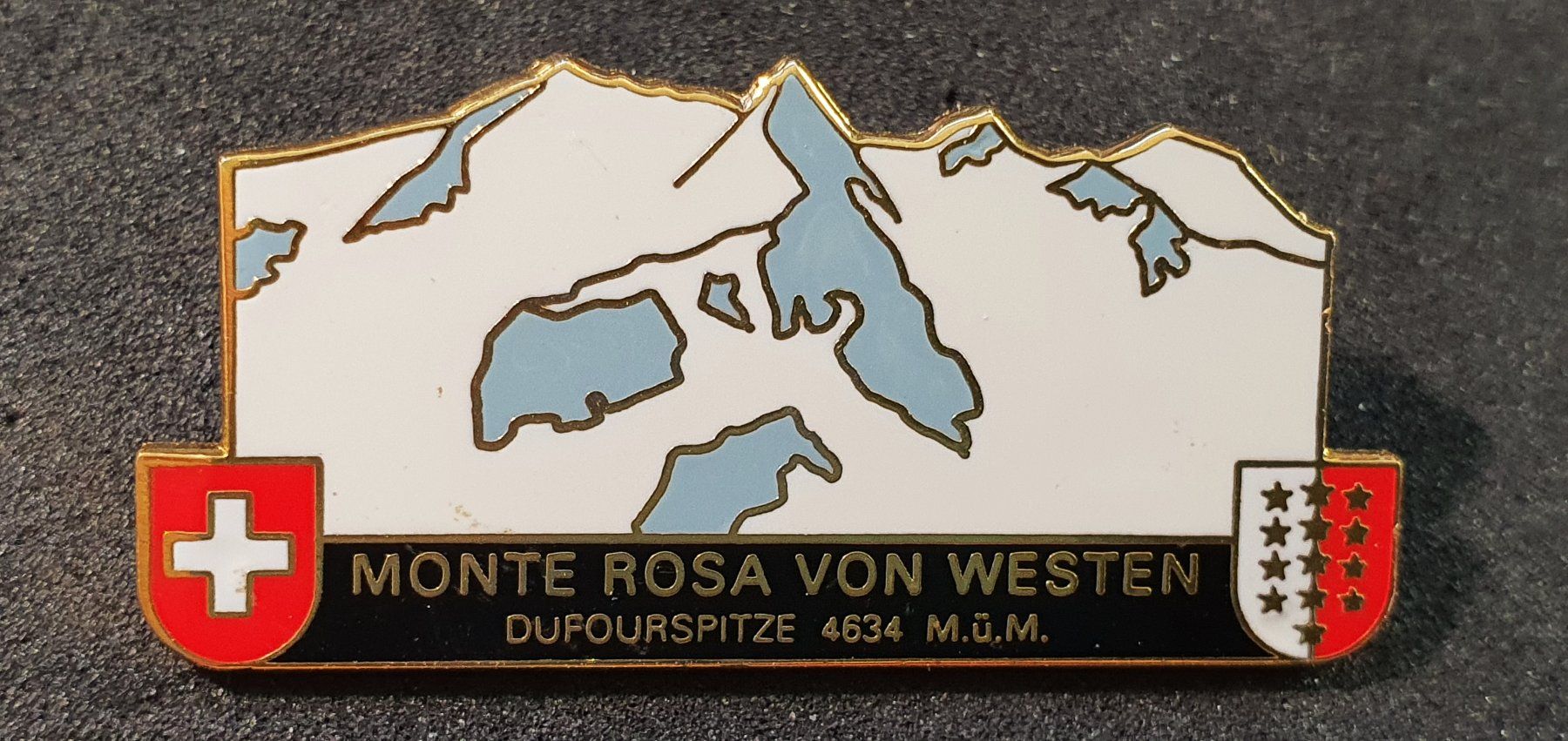 BB564 Pin Monte Rosa von Westen Dufourspitze Schweiz Wallis (Gebraucht ...